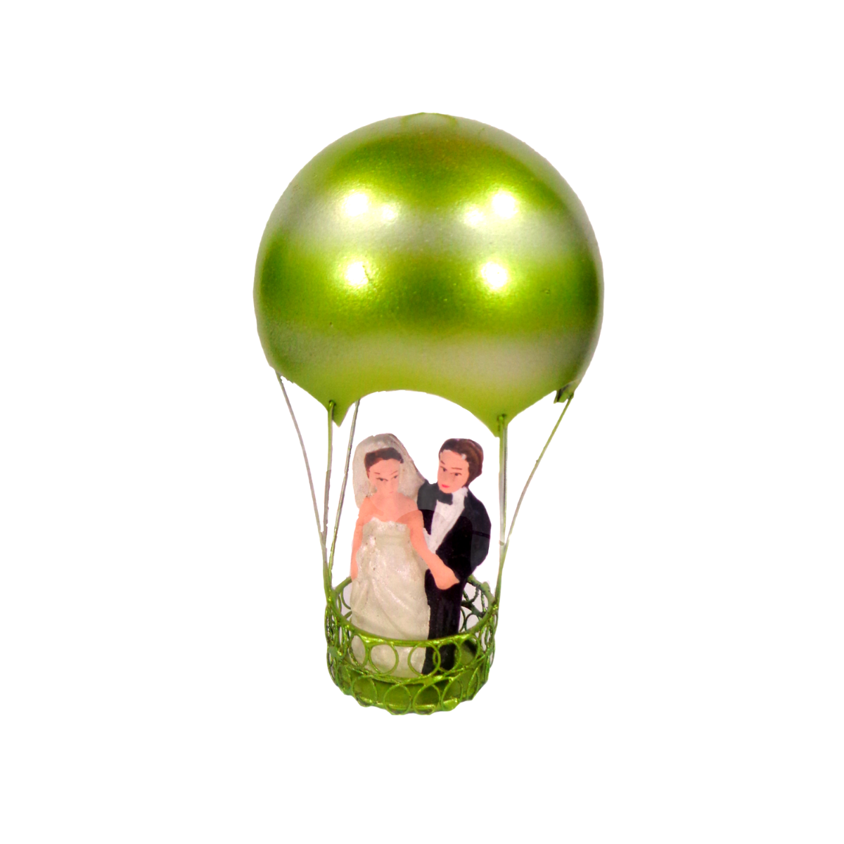 BRIDE AND GROOM IN GREEN HOT AIR BALLOON - WEDDING SOUVENIRS AND ...