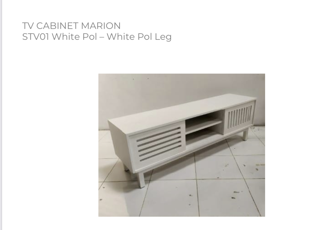 CARPERA TV STAND (WHITE POL) by PASSIONS OF PATTY