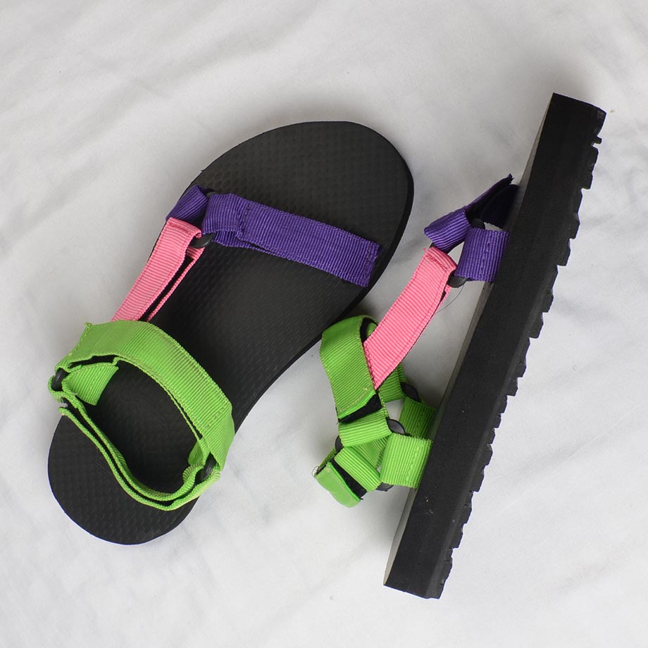 12MM SPORTY SANDALS IN TRI-COLOR (GREEN) by STARCREST ASIA CORP