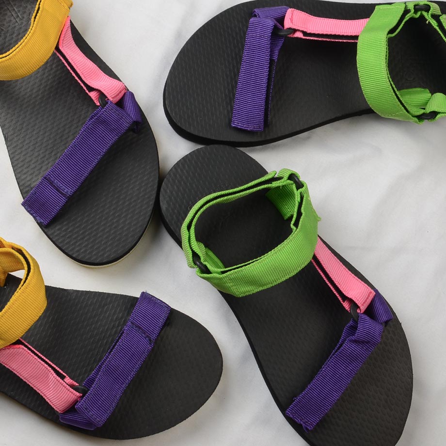 12MM SPORTY SANDALS IN TRI-COLOR (GREEN) by STARCREST ASIA CORP